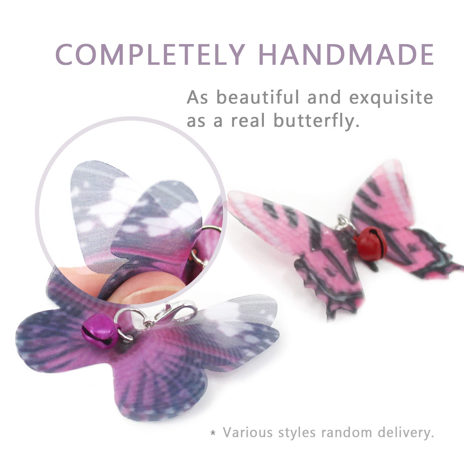 SONGWAY Cat Butterfly Toy Replacement - 10 Pieces Butterfly Cat Toy Attachment, Mini Cat Wand Toy Replacement, Insect Worm Cat Toys Accessories Parts