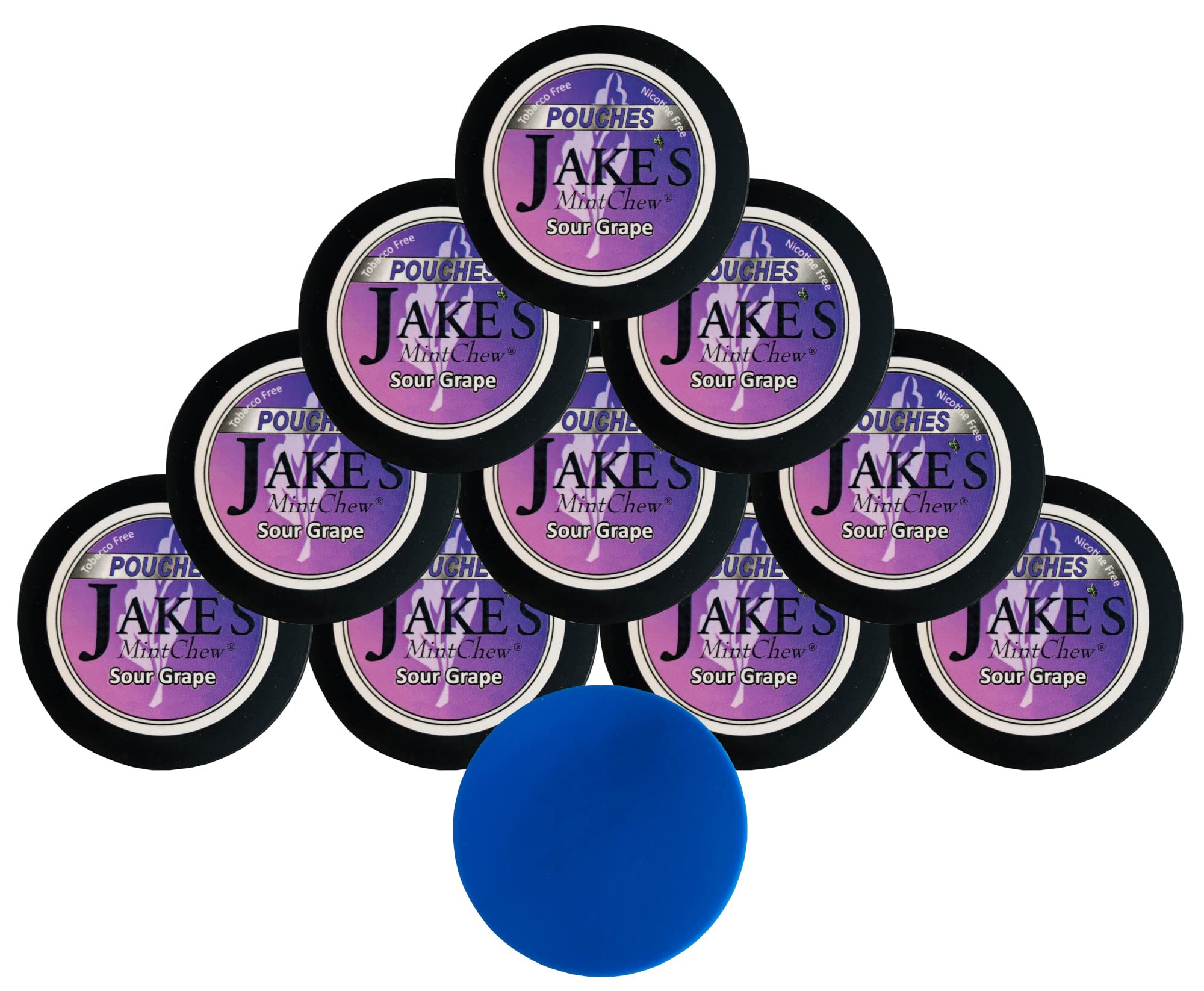 DC Crafts Nation Skin Can Cover Blue with 10 Cans Jake's Mint Chew Sour Grape Pouches