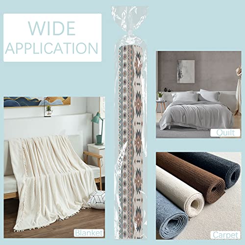 5 Pcs Large Rug Storage Bag, Clear Plastic Carpet Bag Fits Rug up to 6'x 9', Protects Rolled Rugs Moving Bag, for Indoor Outdoor Carpet Moving or Storage
