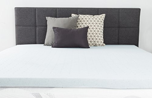 Gel Infused Memory Foam Mattress Topper- 2 Inch King Size Memory Foam Mattress Pad with Ventilation for Support, Cooling, and Comfort by Bluestone