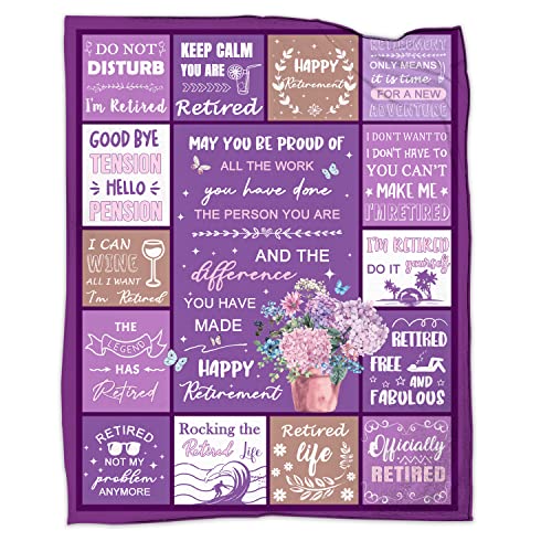 Retirement Blanket Gifts, Retirement Blanket Gifts for Women 50 * 60 Blanket Retirement Blanket Gift Coworker Friends, Retirement Blanket Party Decorations