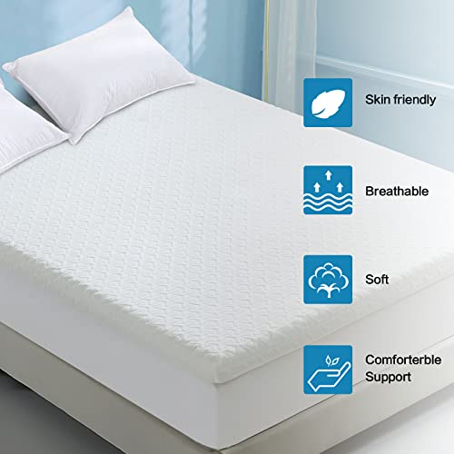 LANELIFE 3 Inch Egg Crate Memory Foam Mattress Topper California King Cooling Gel & Bamboo Charcoal Infusion, Fitted Bamboo Fiber Cover Ventilated Design, Comfort Body Support & Pressure Relief