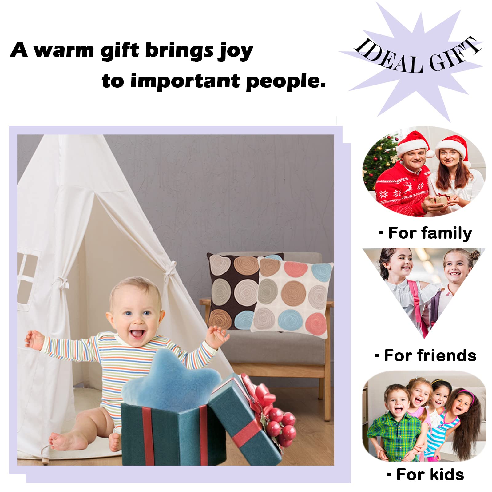 zhidiloveyou Star Pillow Plush Blue, Stuffed Star Shaped Pillow Cute Toy for Kids, 15.7 inch