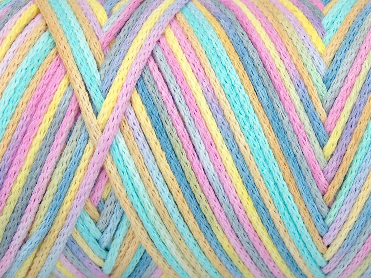 250 gr ICE YARNS Macrame Cotton Print (80% Cotton) Yarn Yellow Light Grey Pink Blue Mint Green