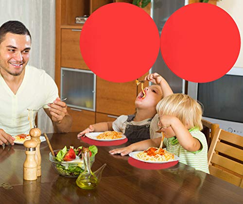 Silicone Microwave Mat 12 Inch, Non Stick Turntable Safe Baking Mat for Kitchen, BPA Free Multi-Purpose Heat Resistant Oven Mat 2 Pack (Red)