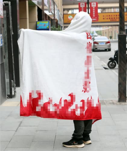 Red Clouds Anime Throw Blanket Flannel Fleece Blanket Cosplay Hooded Cloak Shawl Wrap Nap Quilt 80x60 (C, 80''X60'')
