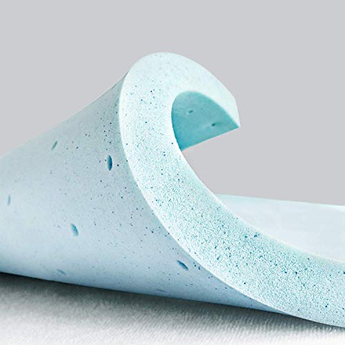 RUUF Mattress Topper Twin, 4 Inch Ventilated Gel Infused Memory Foam Topper with CertiPUR-US Certified for Trundle Bed, Day Bed, Single Bed, Cloud-Like Soft