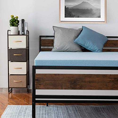 RUUF Mattress Topper Twin, 4 Inch Ventilated Gel Infused Memory Foam Topper with CertiPUR-US Certified for Trundle Bed, Day Bed, Single Bed, Cloud-Like Soft
