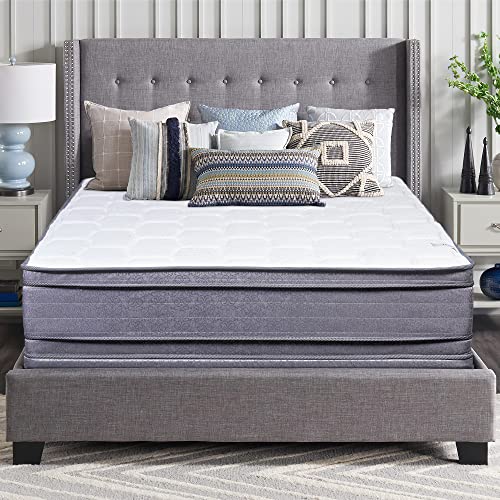 Treaton, 12-Inch Double Sided Foam Encased Double Pillow Top Medium Plush with Exceptional Back Support Mattress & 8" Wood Box Spring Set, Twin