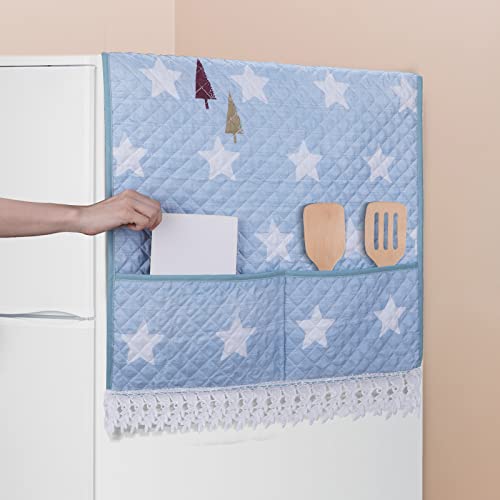 Fridge Dust Proof Cover Wash Machine Top Cover with Storage Bag Organizer (Star)