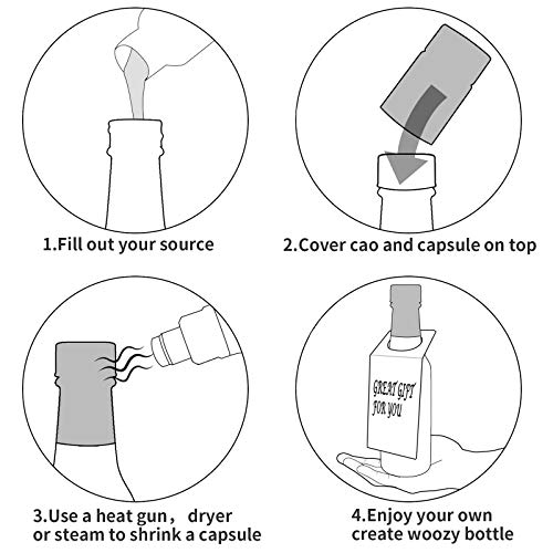 WERTIOO Hot Sauce Bottles, 18 Pack 8.5 OZ Quadra Bottles with Leak Proof Screw Caps, Glass Square Bottles With Caps Shrink Capsules for Oil, Vinegar, Syrup, Salad Dressing, Juicing