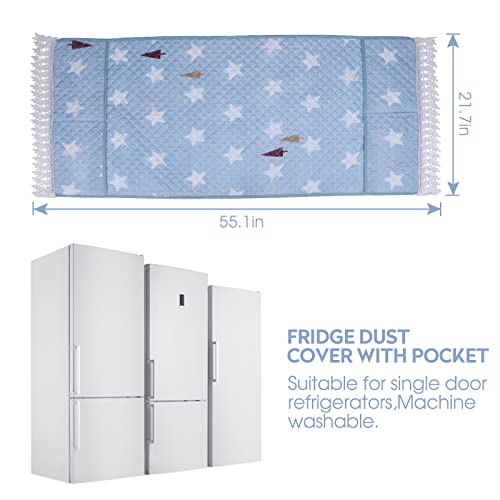 Fridge Dust Proof Cover Wash Machine Top Cover with Storage Bag Organizer (Star)