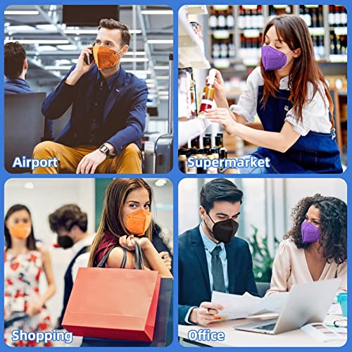 KANGDUN FFP2 Mask 20Pcs, 5 Layer Cup Dust Safety Masks FFP2 Face Mask, Disposable Particulate Respirator Against PM2.5, Fire Smoke for Men, Women, EN 149:2001+A1:2009 FFP2 NR Black