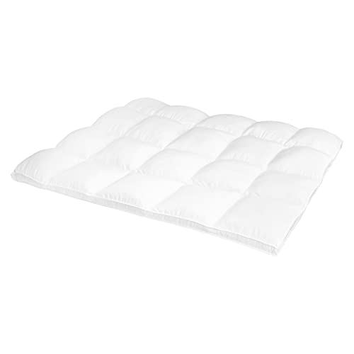 Superior Mattress Topper, Down Alternative 2 Inch Deep Sized Bed Pillow Top, Comfort Pad, Fluffy Mattress-Topper Protector, Plush Cooling Extra Soft Hotel Sleep All-Season, Queen, White