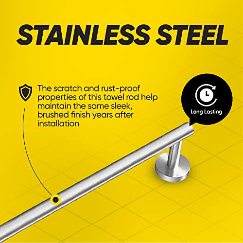 Above Mode β 24 Inch Sturdy Brushed Stainless Steel Towel Bar to Hang Your Towel Smoothly β Wall Mounted & Rust Proof Bathroom Towel Bar