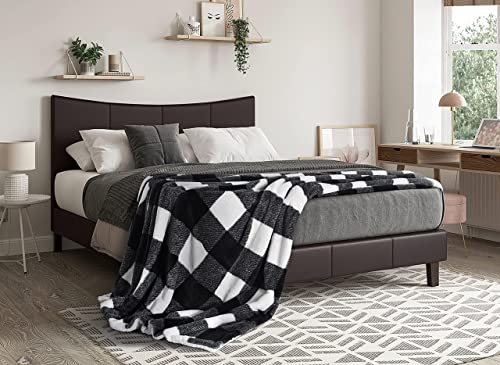 Monbix Queen Sherpa Throw Blankets Soft Fuzzy Warm, Fluffy Throw Blankets Couch Fleece, Throw Blankets Bed Cozy Machine Washable Faux Fur Plush Thick Comfy Buffalo Plaid Furry Sofa 380gsm 180gsm 90x90