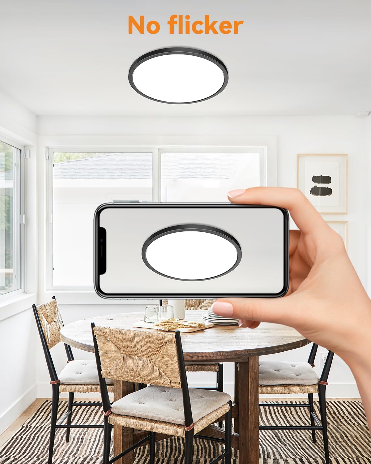 4PACK LED Flush Mount Ceiling Light Fixture Black, 9Inch 24Watt, 3000k/4500k/6000K LED Ceiling Light, Ultra Slim Flush Mount LED Ceiling Lamp for Bedroom, Living Room, Kitchen, Hallway,NOT-DIMMABLE
