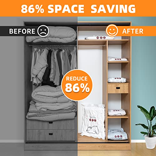 RichBears Vacuum Storage Bags, 3 Pack Space Saver Bags (1 Jumbo, 1 Large, 1 Medium) for Comforters Blankets Clothes Pillows Bedding without Hand Pump