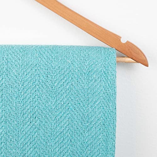 Arkwright Common Ground Solid Throw Blanket - (Pack of 12) All Season Reversible Cotton Luxury Hotel Quality, Soft and Warm, Sundry Blankets for Bed, Camping, Sofa Chair, 50 x 70 in, Aqua