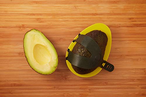 Simply Served Avocado Slicing and Storage Set, 3-in-1 Avocado Slicing Tool, Split, Pit, and Slice Avocados Safely and Effectively, Store Avocados and Reduce Browning, Green