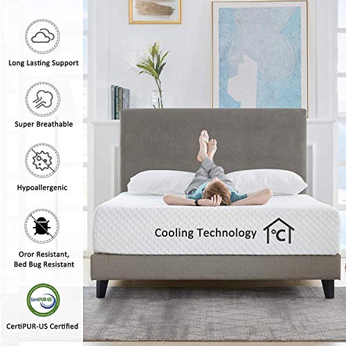 SOFTSEA 12 Inch Memory Foam Mattress, Gel Infushed/Medium Firm Comfort/Mattresses in a Box, Twin