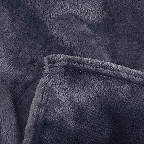 TROCHIN Fleece Blanket Throw Size Grey Lightweight Super Soft Cozy Luxury Bed Blanke(Dark Grey)