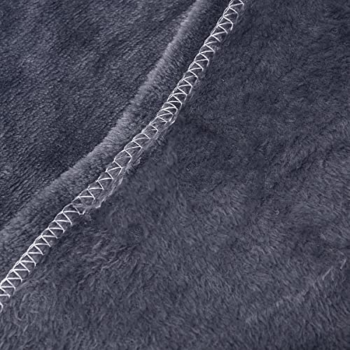 TROCHIN Fleece Blanket Throw Size Grey Lightweight Super Soft Cozy Luxury Bed Blanke(Dark Grey)