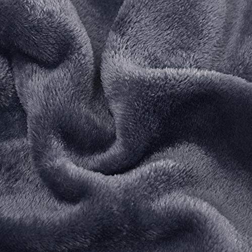 TROCHIN Fleece Blanket Throw Size Grey Lightweight Super Soft Cozy Luxury Bed Blanke(Dark Grey)