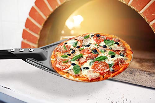 RTT Turning Pizza Peel with 8" Aluminum Round Pizza Paddle,23.6" Overall,Outdoor Pizza Oven Accessories