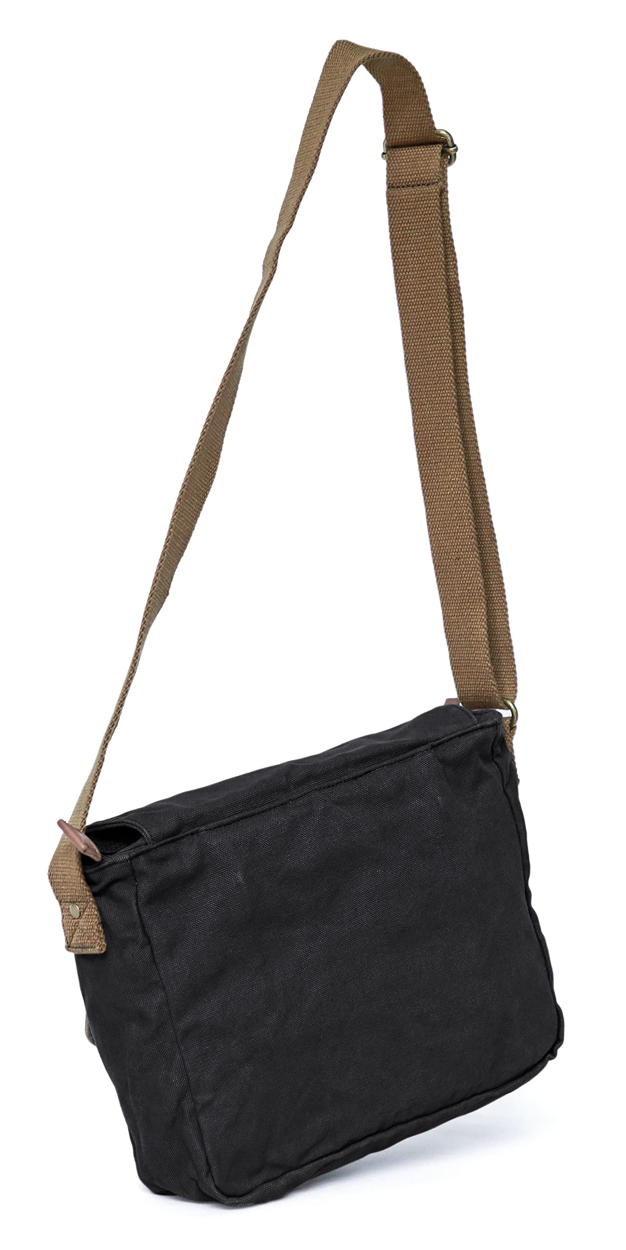 Gootium Canvas Messenger Bag - Vintage Crossbody Shoulder Bag Military Satchel, Charcoal