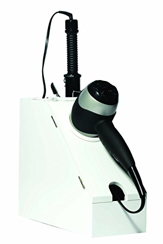 TCDesignerProducts In'Keeper In'Keeper Styling Tool Cord Management Station, Hair Dryer Holder, White