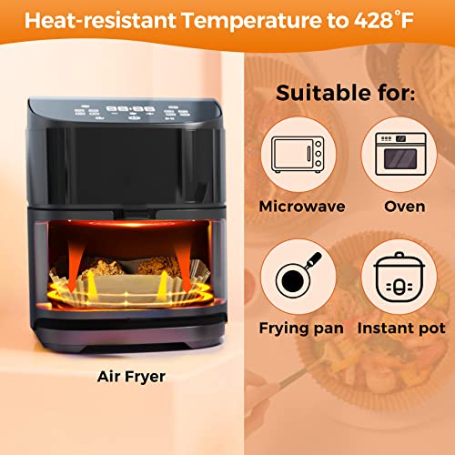 Disposable Air Fryer Paper Liners: 100PCS 8 Inch Square Liners for Air Fryer, Grease and Water Proof Non Stick Basket Parchment Paper