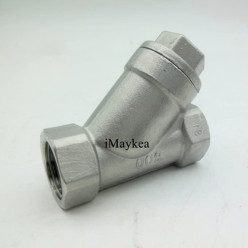 iMaykea 1/2" 3/4" 1" 1.5" 2" 3" BSP Female Thread Stainless Steel 304 Strainer Booster Pump Inline Y Filter 80 Mesh (1.5" DN40)