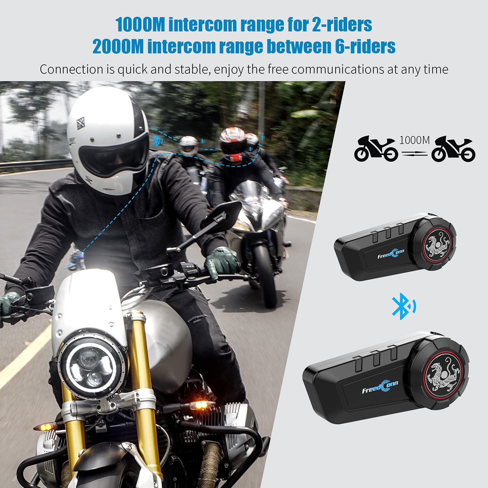 1Storm Adult Motocross Helmet BMX MX ATV Dirt Bike Downhill Mountain Bike Helmet Flying Style H819-5 + Motorcycle Bluetooth Headset: Flying Blue