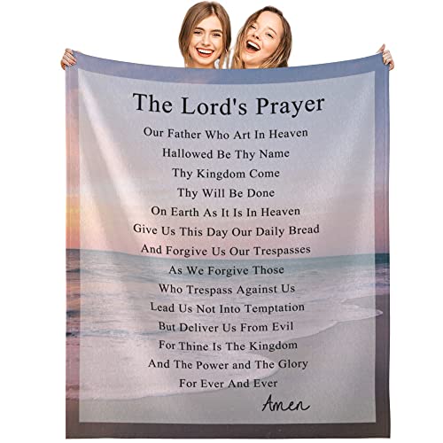 Luogort Christian Gifts for Women, Inspirational Religious Gift Throw Blanket with Bible Religious Gifts for Women Prayers Blanket Get Well Soon Birthday Gifts for Women Father's Day 50x60in