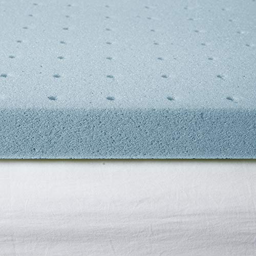 Sleep Philosophy Gel Infused Memory Foam Mattress Topper Luxurious All Season Enhanced Bed Support, Queen(2" Thick), Removable Cooling Cover