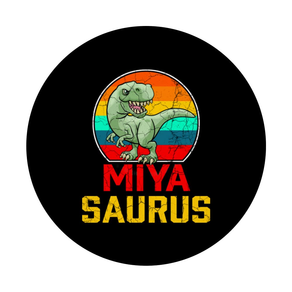 Miya Saurus Family Reunion Last Name Team Funny Custom PopSockets Swappable PopGrip
