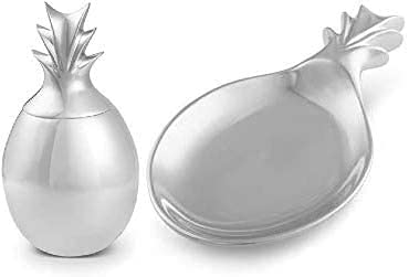 Nambe - Home Decor Collection - Pineapple Canister with Lid - Measures at 4.5" x 4.5" x 8" - Made with Nambe Alloy - Designed by Karim Rashid
