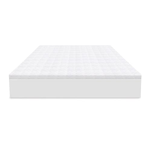 SensorPEDIC Majestic 2-Inch Gel Swirl Memory Foam Mattress Topper, Full, White