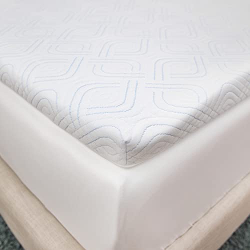 SensorPEDIC Majestic 2-Inch Gel Swirl Memory Foam Mattress Topper, Full, White