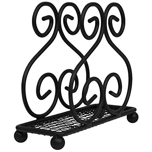 Blue Donuts Scroll Collection Black Napkin Holder