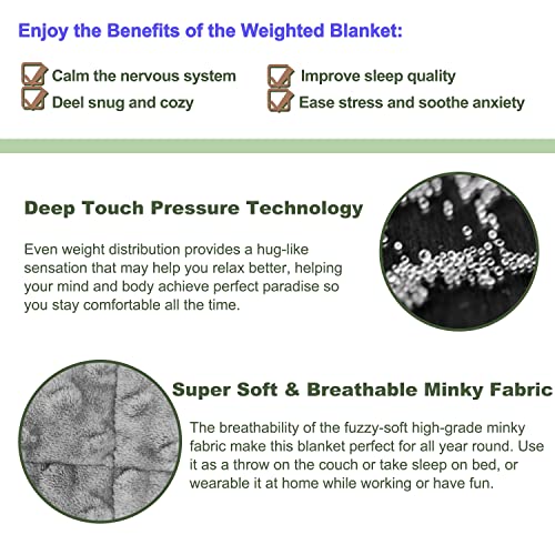 DANDMLLC Weighted Blanket, 10 lbs Wearable Blanket Hoodie, Bead Filled Weighted Hoodie Helps Sleep, Heavy Blanket with Pocket for Bed, Machine Washable Oversized Poncho for Adults