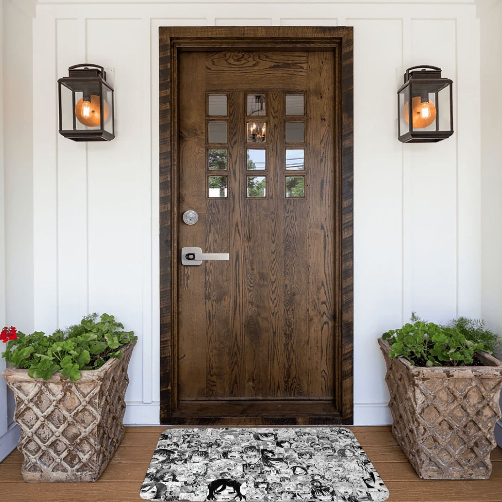 Clxxmczy Sexy Lewd Face Anime Floor Mat Rugs Non-Slip Pad Home Decor Cover Carpets 23.6x15.7in