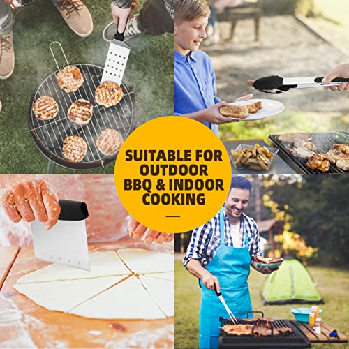 AIKWI Blackstone Griddle Accessories Tool Kit, (8 Pieces) Flat Top Grill Professional Grade Set, with Spatulas, Fork, Tong, Chopper, Bottles & Carry Bag, Perfect for Outdoor BBQ, Indoor Cooking