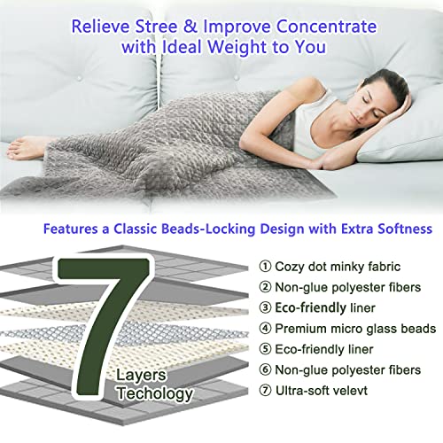 DANDMLLC Weighted Blanket, 10 lbs Wearable Blanket Hoodie, Bead Filled Weighted Hoodie Helps Sleep, Heavy Blanket with Pocket for Bed, Machine Washable Oversized Poncho for Adults
