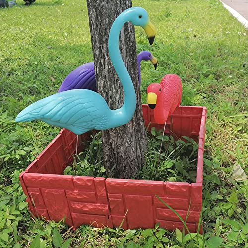 Garden Edging Set Plastic Fence, Imitation Stone Fence, Garden Edging Border Imitation Stone Brick, for DIY Decorative Patios Lawn Paths Landscape Walkways Flower Beds Border-20pcs