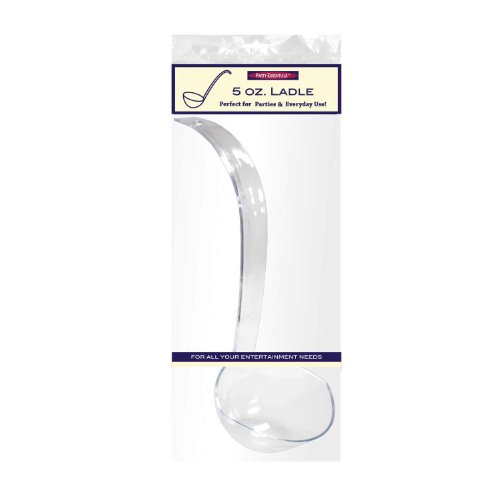 Party Essentials N512 Hard Plastic 5-Ounce Punch Bowl/Serving Ladle, 1-Count, Clear