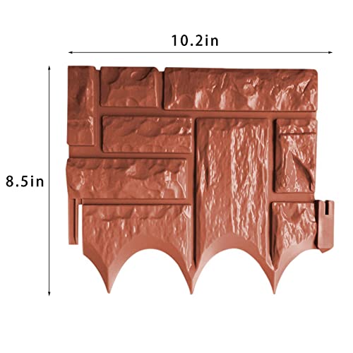 Garden Edging Set Plastic Fence, Imitation Stone Fence, Garden Edging Border Imitation Stone Brick, for DIY Decorative Patios Lawn Paths Landscape Walkways Flower Beds Border-20pcs