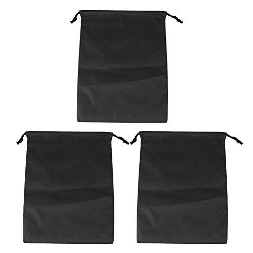 Storage Bags, Nylon Drawstring Storage Bags proof Storage Bags for Shoes Clothes Organizer(Black)