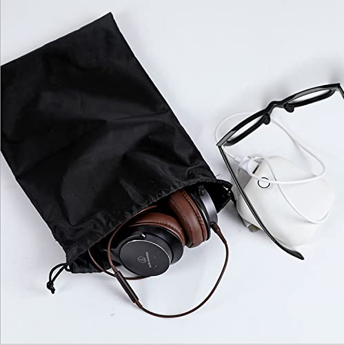 Storage Bags, Nylon Drawstring Storage Bags proof Storage Bags for Shoes Clothes Organizer(Black)